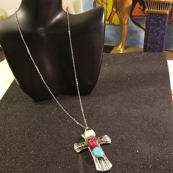 Jewelry | Silver Riverstone Christian Cross | Poshmark